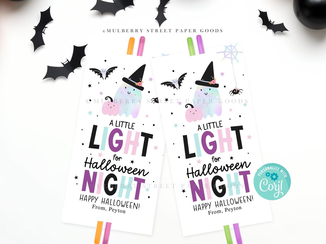 Glow Stick Halloween Printable Light for Halloween Night Tag Halloween ...