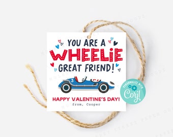 Race Car Valentine's Day Printable Card Non-food Treat Kids Valentines ...