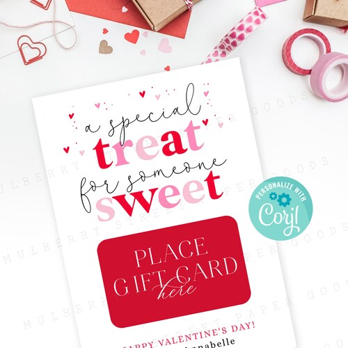 Valentine's Day Coffee Printable Gift Card Holder Teacher - Etsy