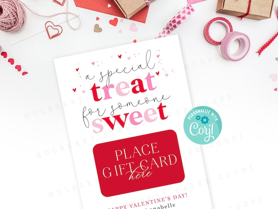 Printable Sweet Treat Valentine Gift Card Holder | Etsy