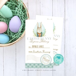 Printable Easter Bunny Express Delivery Gift Tag, Easter Bunny ...