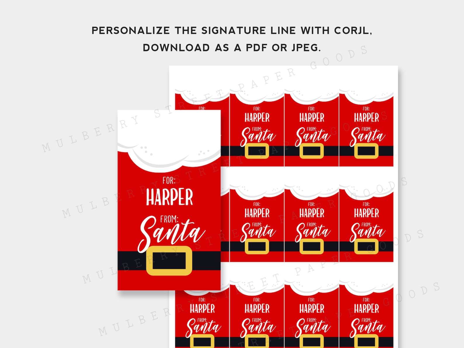 Printable Santa Claus Gift Tag Editable Christmas Gift Tag - Etsy