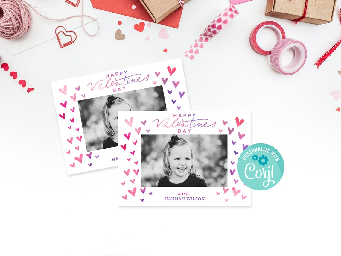 Printable Photo Valentine's Day Classroom Card Instant - Etsy