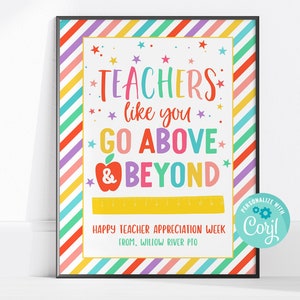 Teachers Like You Go Above and Beyond 8.5x11 Printable, Teacher ...