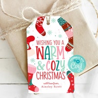 Christmas Gift Tags Printable, Toe Tally Cozy Socks Theme, Holiday ...