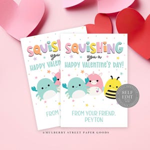 Squishing You a Happy Valentine's Day Card Printable Squishmallow ...