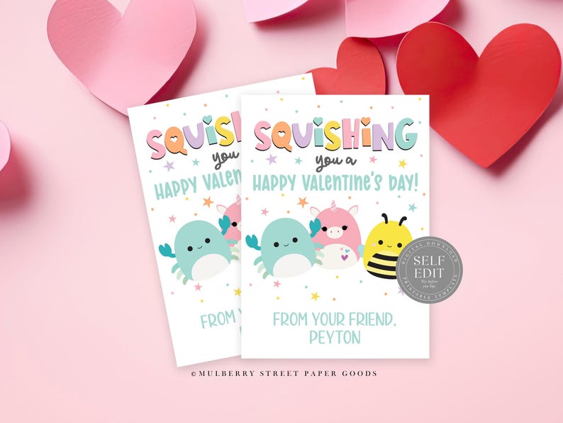 Squishing You a Happy Valentine's Day Card Printable Squishmallow ...