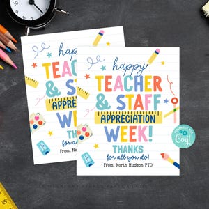 Teacher and Staff Appreciation Card Printable Teacher Appreciation Week ...