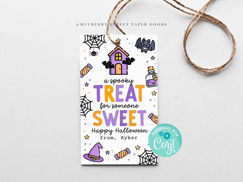 Halloween Printable Gift Tag Spooky Treat for Someone Sweet Happy ...
