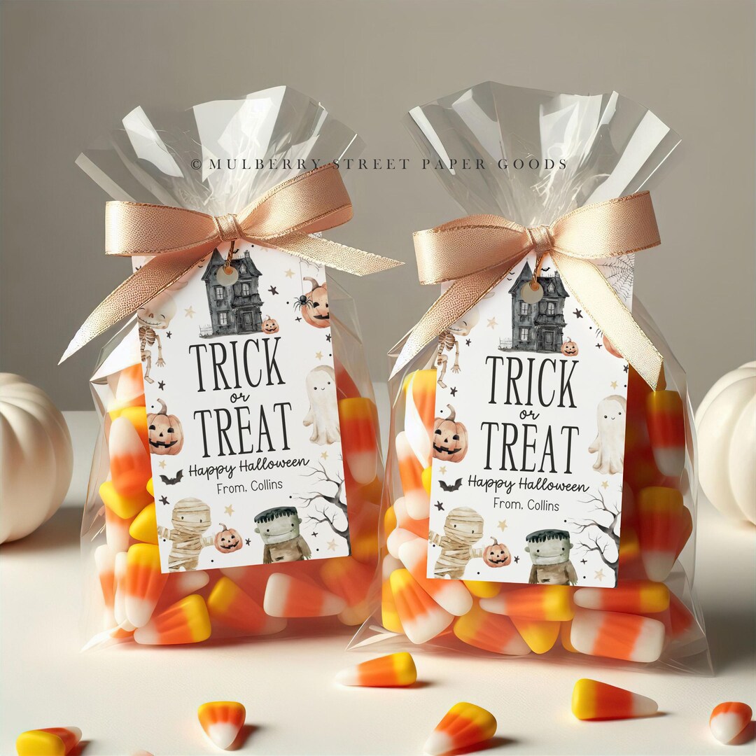 Editable Halloween Gift Tag Printable Trick or Treat Tag Boo Basket ...