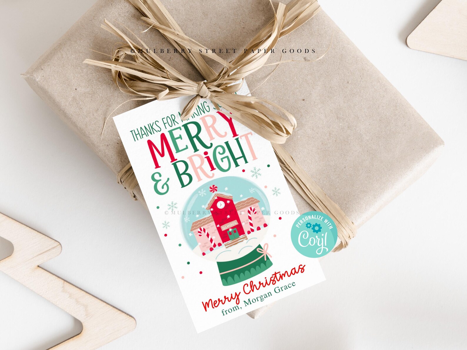 School Christmas Gift Tag Printable Thanks for Making School Merry and ...