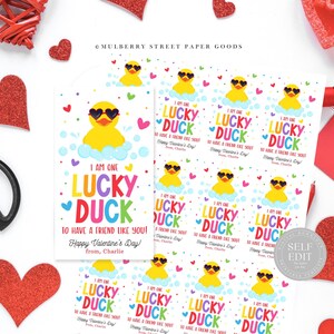 Printable I Am One Lucky Duck to Have a Friend Like You Valentine's Day ...
