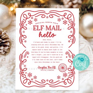Editable Elf Hello Letter Printable Personalized Christmas Elf Arrival ...