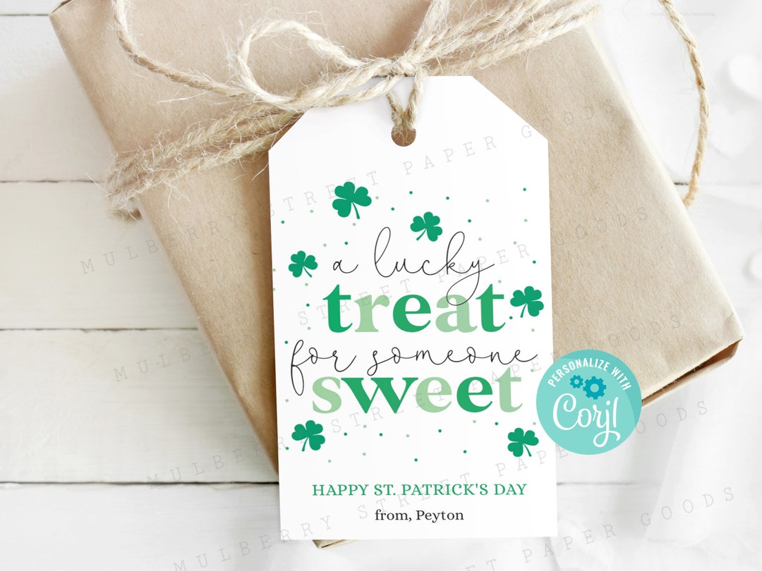 Printable St Patrick's Day Gift Tag, Instant Download Lucky Treat for ...