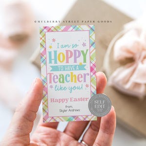 Teacher Easter Gift Tag Printable Instant Download Personalized Easter ...