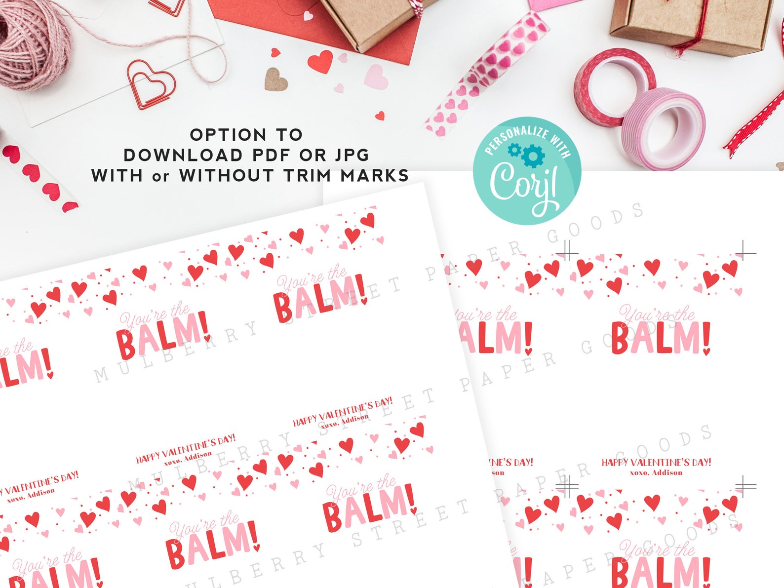 Printable Lip Balm Classroom Valentine's Day Card, Instant Download You ...