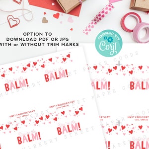 Printable Lip Balm Classroom Valentine's Day Card, Instant Download You ...