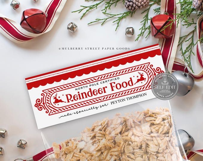 Magic Reindeer Food Poem Label Printable Reindeer Food Bags Christmas ...