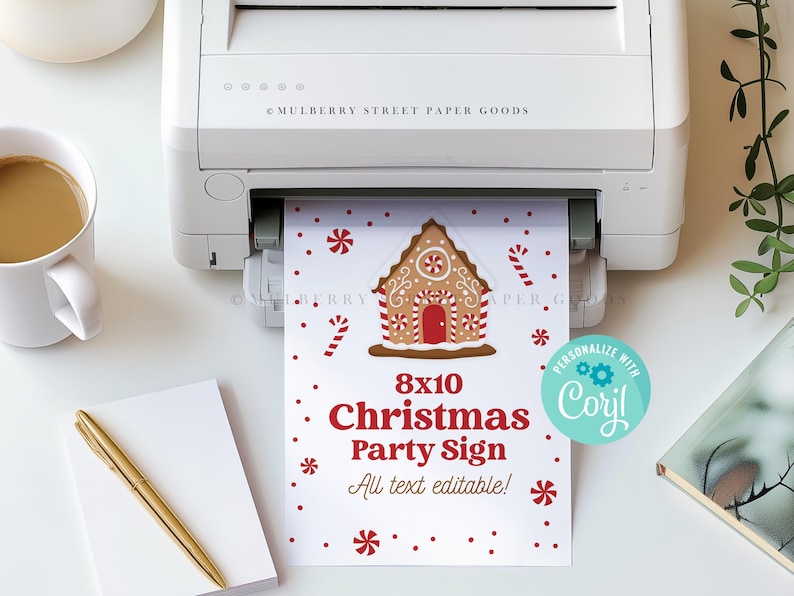 Editable Christmas Party Sign Printable Digital Download All Text ...