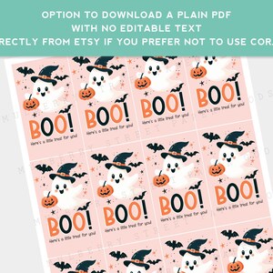 Printable Halloween Treat Tag Pink Halloween Boo Bag Tag Classroom ...