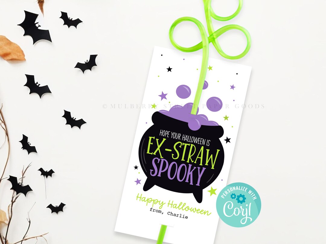 Halloween Straw Holder Template Hope Your Halloween is Ex-straw Special ...