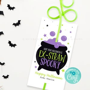 Halloween Straw Holder Template Hope Your Halloween is Ex-straw Special ...