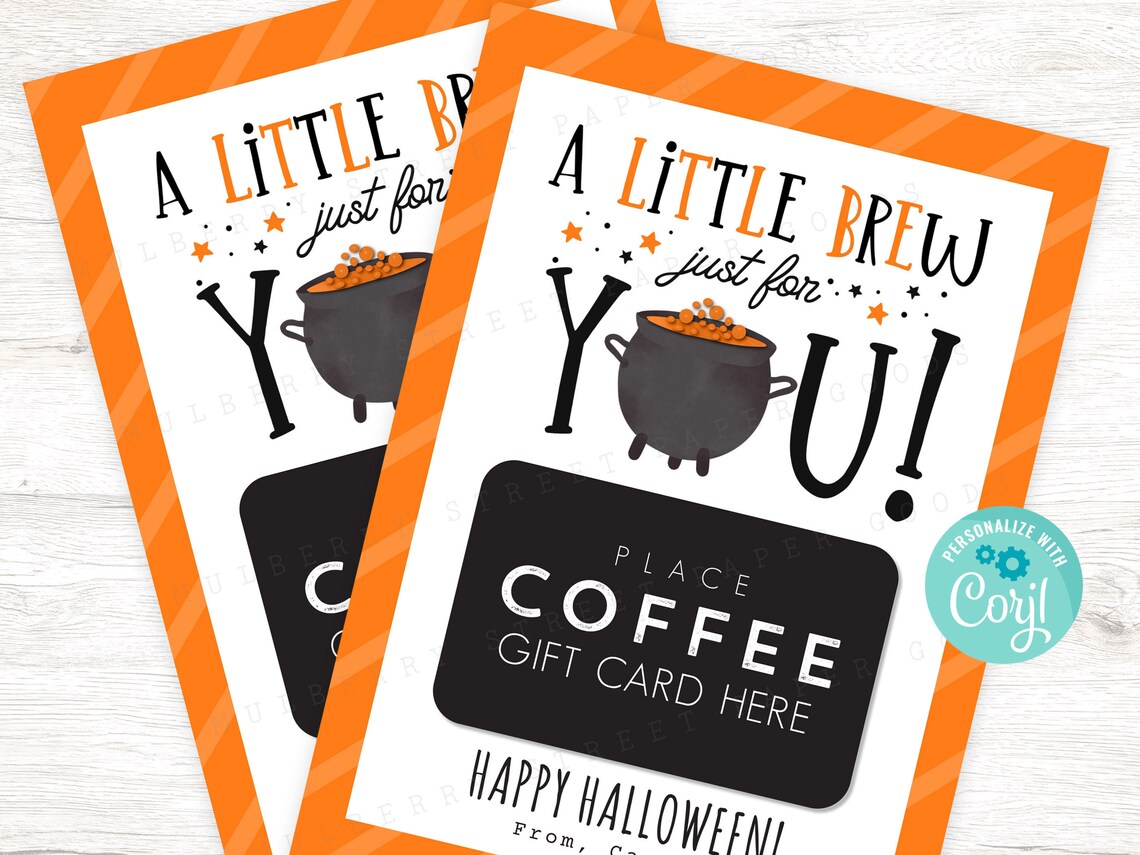 Printable A Little Brew Just for You Gift Card Holder Happy - Etsy