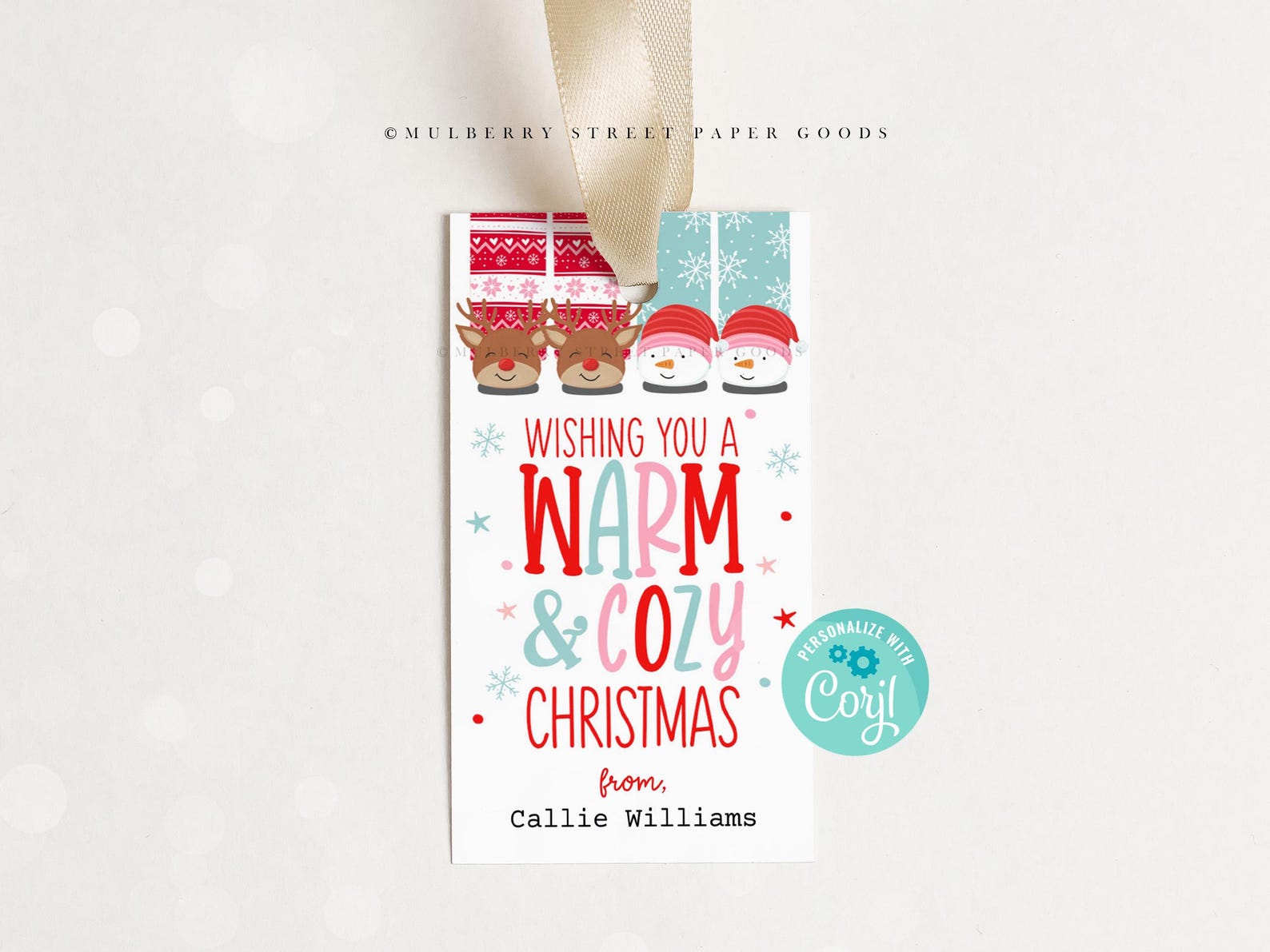 Christmas Gift Tag Printable Wishing You a Warm and Cozy Christmas ...