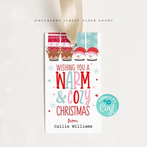 Christmas Gift Tag Printable Wishing You a Warm and Cozy Christmas ...