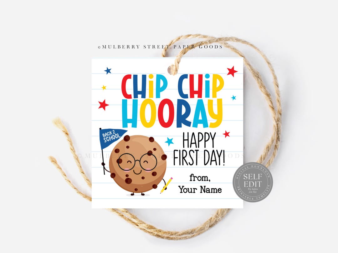 First Day of School Cookie Tag Digital Download Printable Back to ...