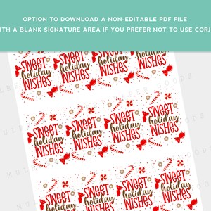 Printable Sweet Holiday Wishes Christmas Gift Tag, Candy and Cookies ...