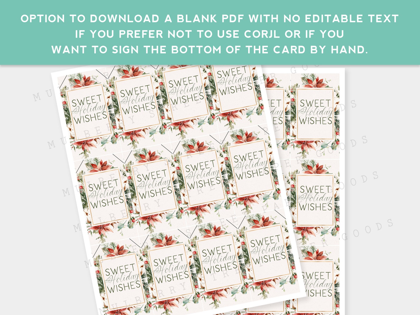 Printable Sweet Holiday Wishes Gift Tag, Christmas Baked Goods Gift Tag ...