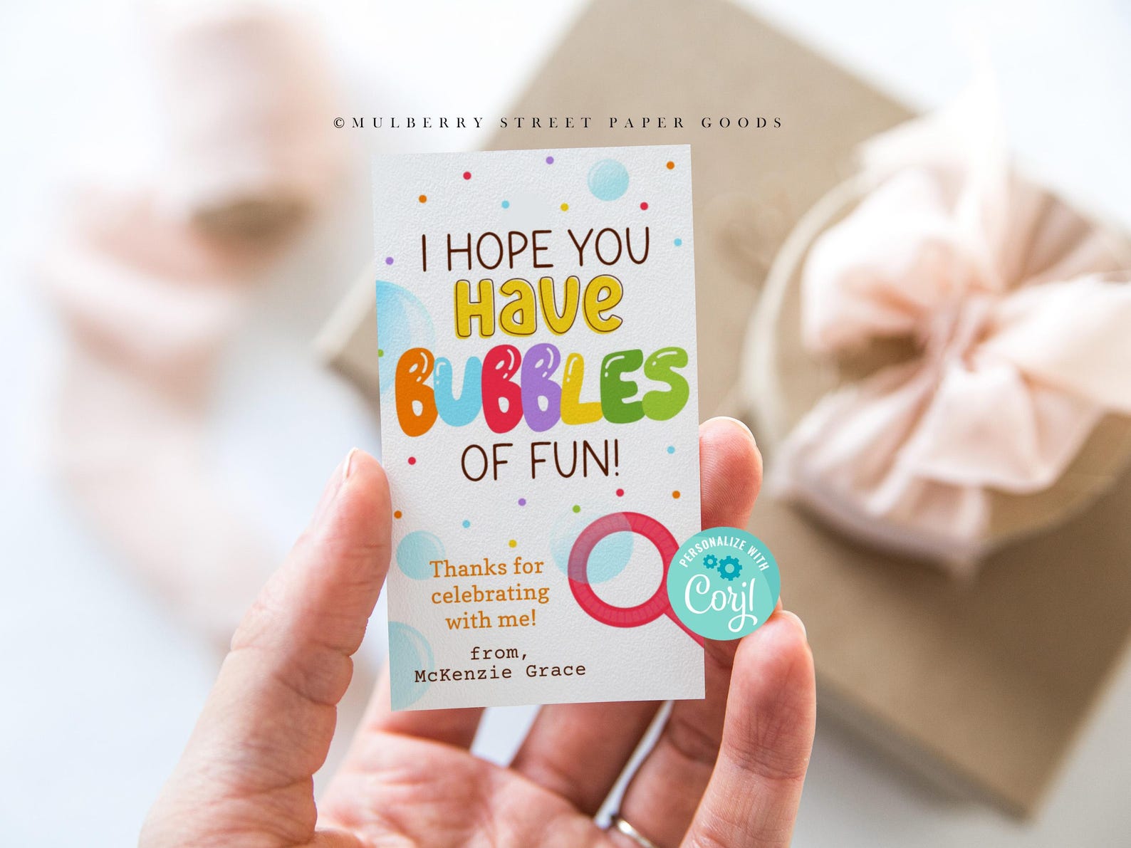 Bubbles of Fun Gift Tag Printable Instant Download Bubbles Gift Tag ...