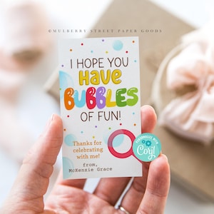 Bubbles of Fun Gift Tag Printable Instant Download Bubbles Gift Tag ...