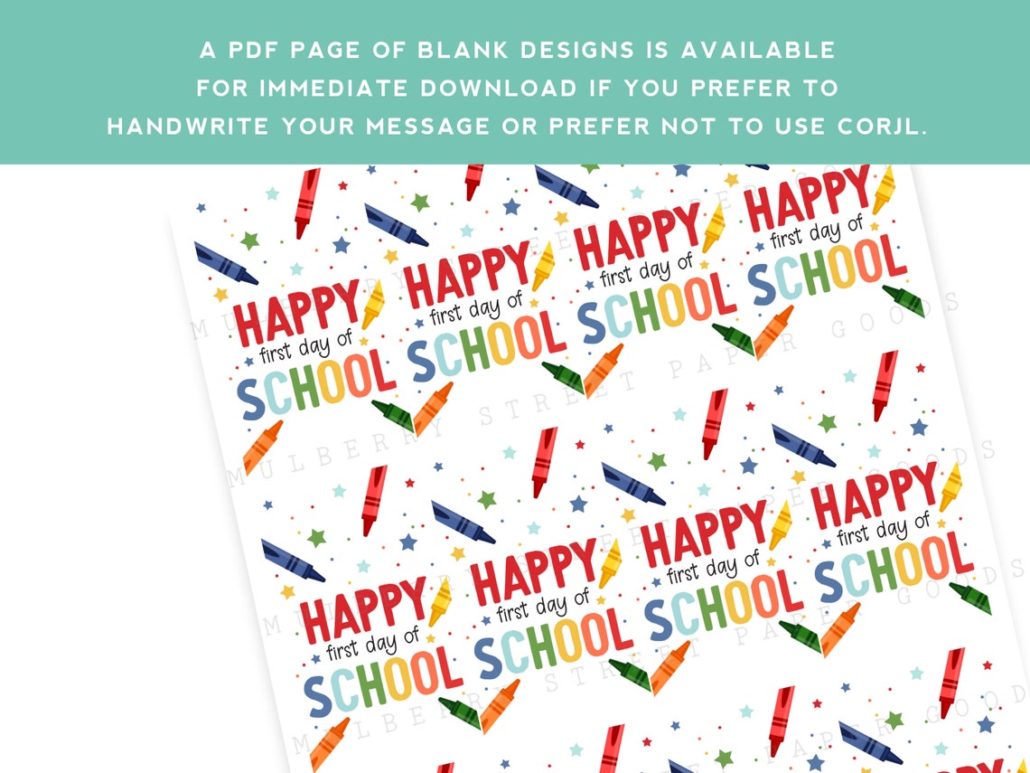 Printable Happy First Day of School Gift Tag Welcome Back to - Etsy