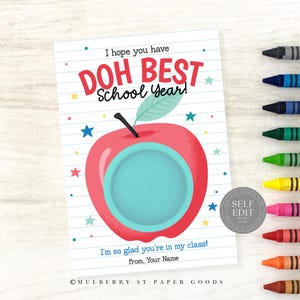 First Day of School Doh Card Holder Canva Template Welcome Back to ...