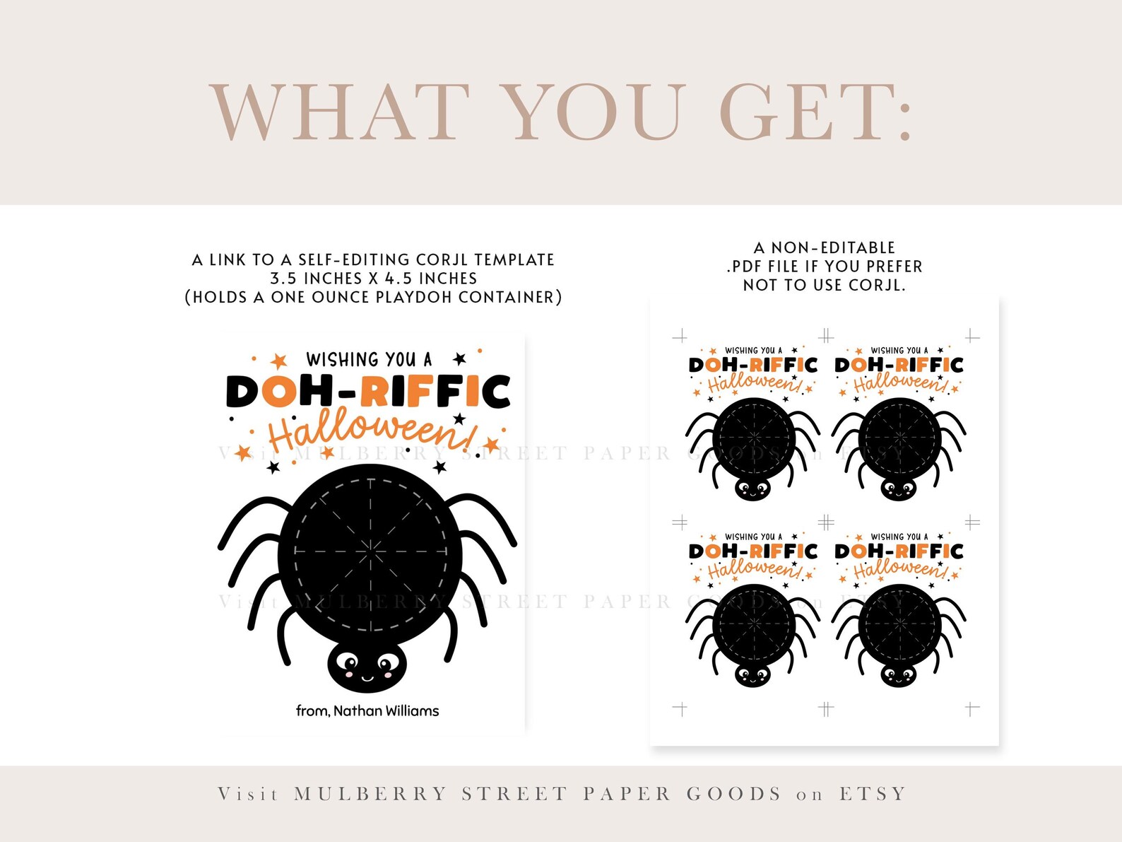 Halloween Play Dough Holder Card Printable Have a Doh Riffic Halloween ...