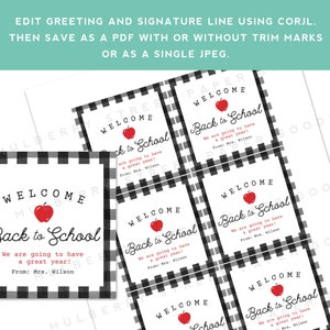 Printable Welcome Back to School Tag, Happy First Day of School Gift ...