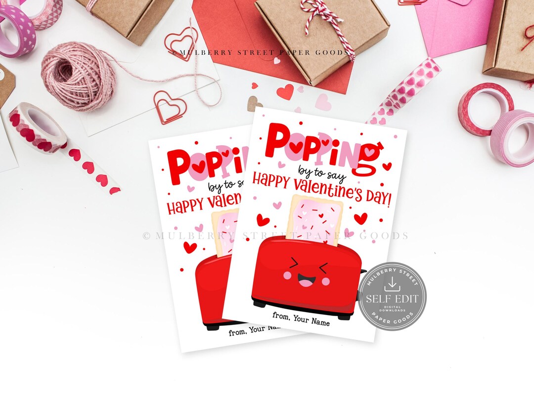 Toaster Valentine Card Printable Digital Download Canva Template ...