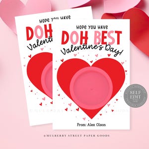 Doh Valentine Card Canva Template Valentine's Day Play Dough Card ...