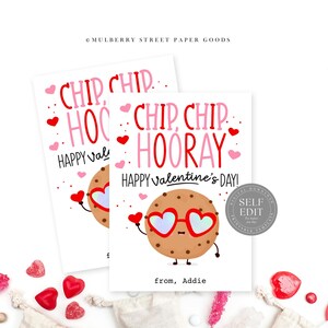 Cookie Valentine Canva Template Chocolate Chip Cookie Valentine's Day ...