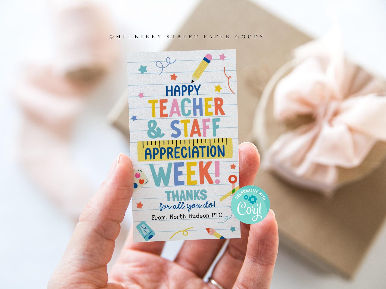 Teacher Staff Appreciation Gift Tag Printable Instant Download Teacher ...