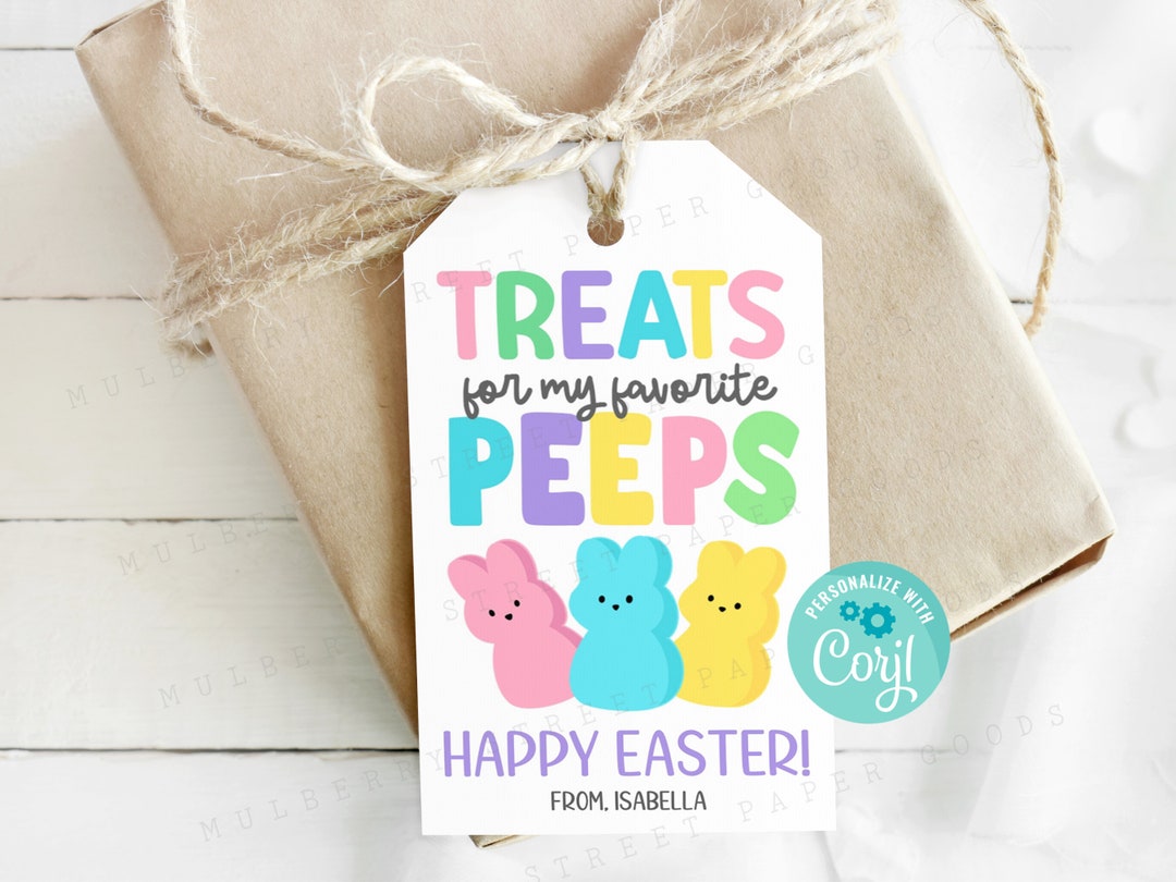 Printable Treats for My Favorite Peeps Easter Gift Tag, Instant ...