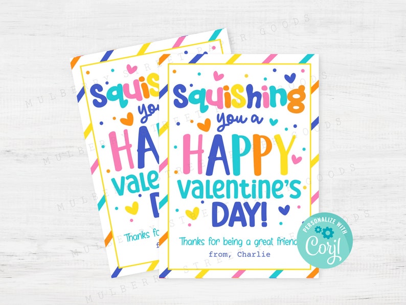 Printable Squishing You a Happy Valentine's Day Card - Etsy