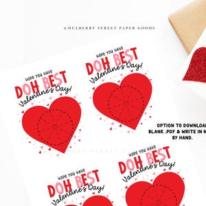 Doh Valentine Card Canva Template Valentine's Day Play Dough Card ...