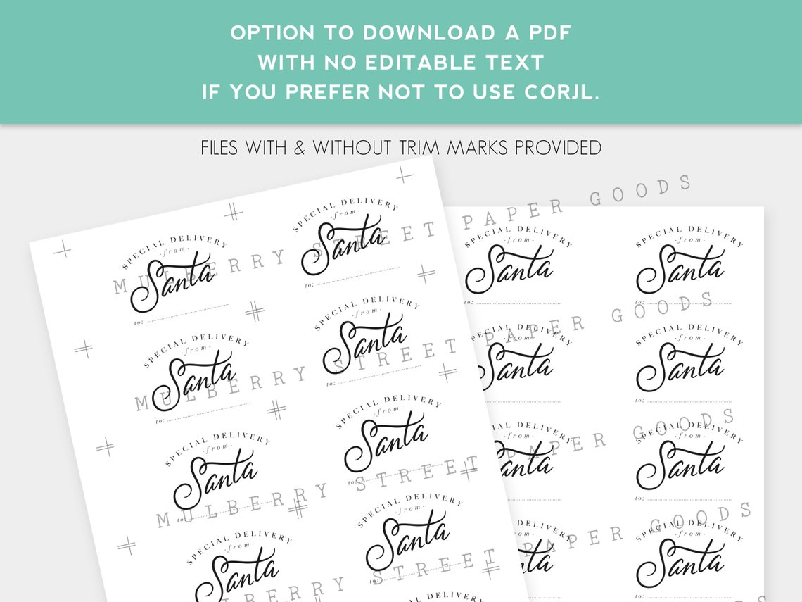 Printable Santa Gift Tag Personalized Santa Claus Gift Tag - Etsy