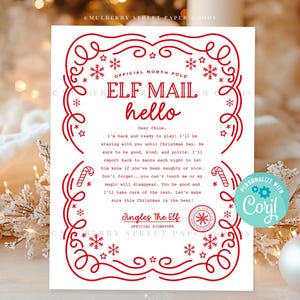 Editable Elf Hello Letter Printable Personalized Christmas Elf Arrival ...