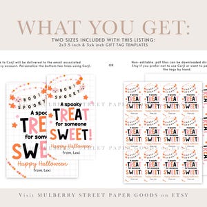 Halloween Printable Gift Tag A Spooky Treat for Someone Sweet ...