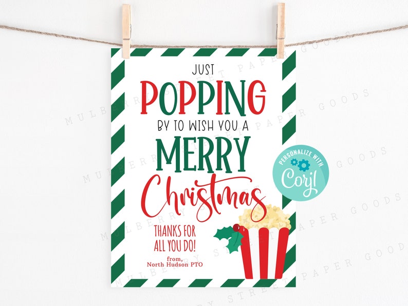 Christmas Movie Popcorn Table Sign Printable, Holiday Popcorn Bar Print ...