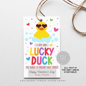 Printable I Am One Lucky Duck to Have a Friend Like You Valentine's Day ...